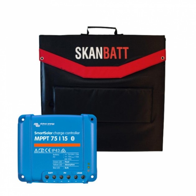 SKANBATT Solcellepakke 12V Båt Sammenleggbar 220W Victron 15A MPPT ...